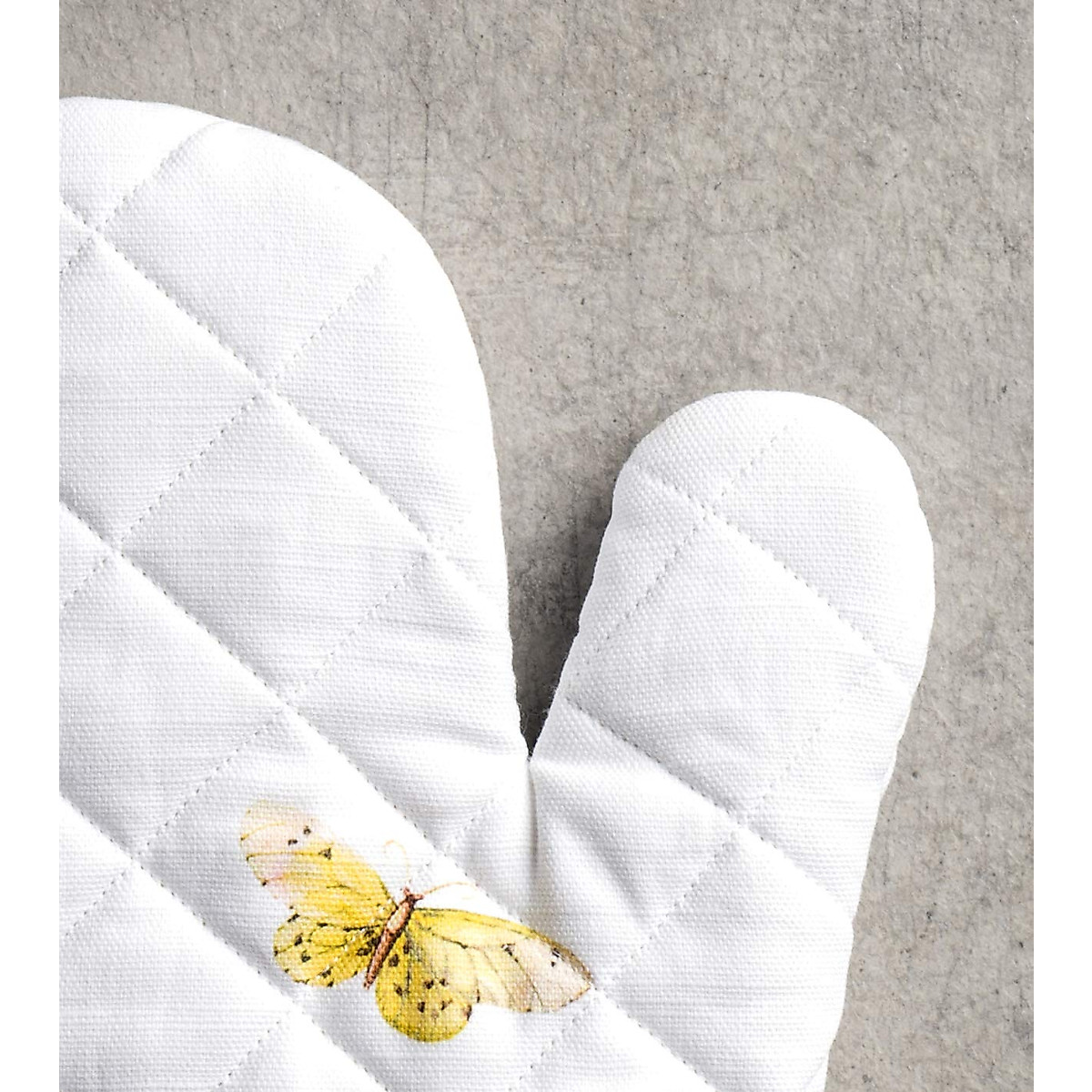 Maison d' Hermine Oven Mitts 100% Cotton Heat Resistant 7"x13" Oven Mitt BBQ Cooking Gloves with Loop, Baking Grilling Microwave, Handling Hot Pans, Printemps - Spring/Summer