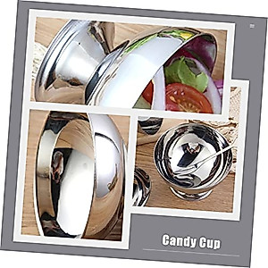 Alipis 2 Pcs Stainless Steel Dessert Cup Small Storage Shelf Glass Trifle Bowl Fruit Snack Molds Stainless Steel Ice Cream Cups Dessert Dish Sundae Bowls Dessert Bowl Salad Cup Candy Cup