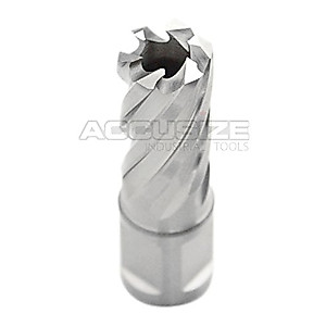 Accusize Industrial Tools 11/16'' X1'' Cutting Depth H.S.S. Annular Cutter with 1 Pc Pilot Pin, 2080-2016Pin