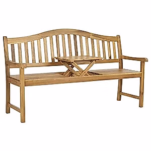 Safavieh Outdoor Collection Mischa Natural Brown Bench