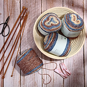 Gejoy 8 Pack Gradient Color Cotton Cake Yarn Self Striping Yarn 60% Cotton 30% Acrylic 10% Wool Multicolor Rainbow Soft Yarn for Knitting Crocheting Art Crochet Kids Adults DIY Crafts