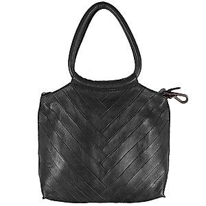 Latico Leathers Dalton Handbag Tote in Black - Made From 100% Genuine Authentic Leather Handcrafted by Artisans