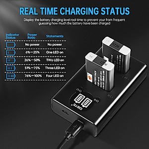 DSTE Replacement for 2 x NB-13L Battery + Dual USB Charger Compatible Canon PowerShot SX740 HS G5X G7X G9X G7 X Mark II G9X Mark II SX620 HS SX720 HS SX730 HS G1 X Mark III G5 X Mark II