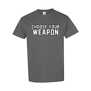 City Shirts Mens Choose Your Weapon Console Gamer Funny DT Adult T-Shirt Tee (Large, Charcoal)