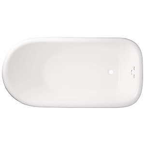 Signature Hardware 307195 Miya 54" Cast Iron Soaking Clawfoot Tub with Pre-Drilled Overflow Hole - White/White Feet
