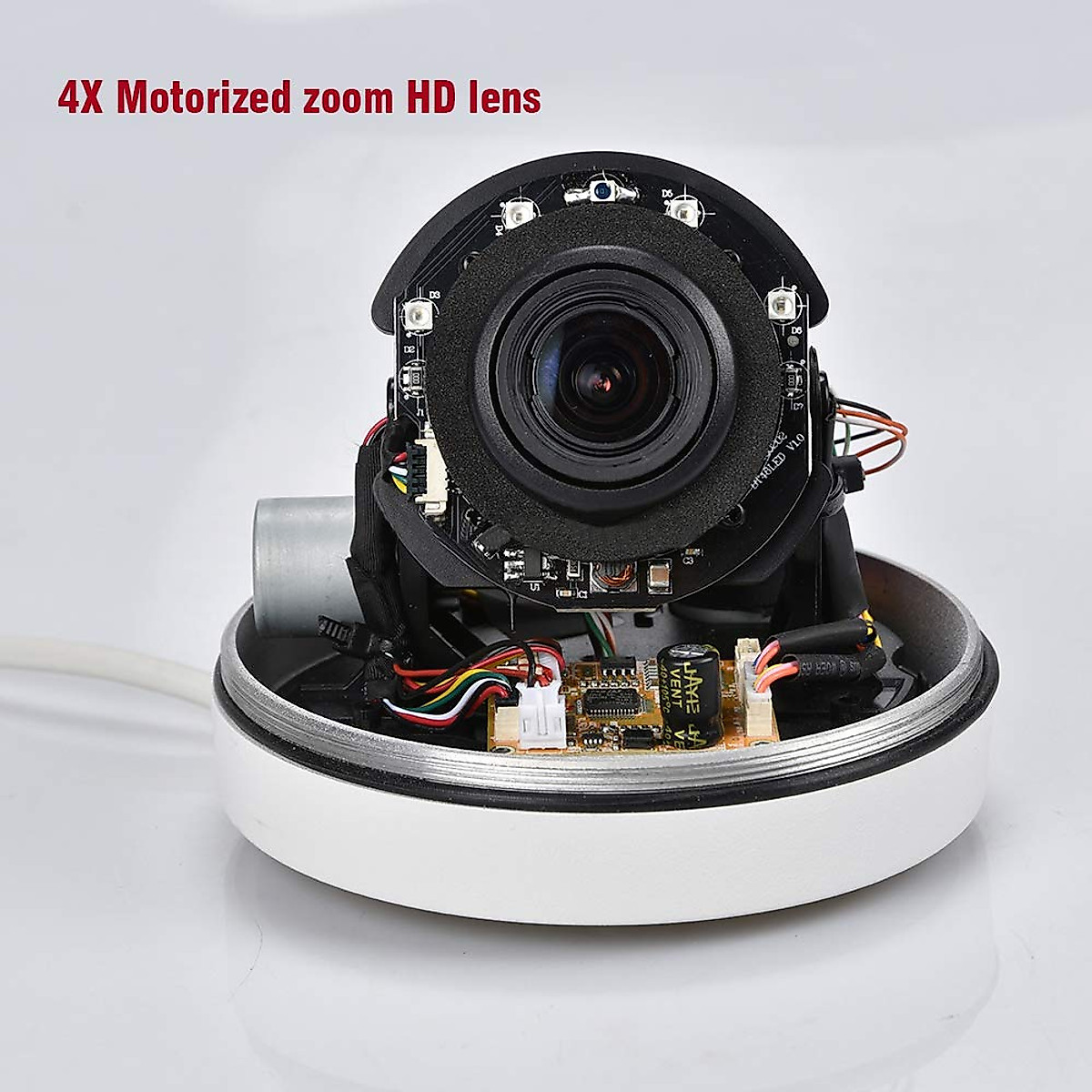 EVERSECU Mini PTZ Camera RS485 HD Analog 1080P 4X Zoom(2.8-12mm) 65ft IR Distance Outdoor High Speed Dome Camera IP66 Weatherproof Full Metal Vandalproof PTZ Camera