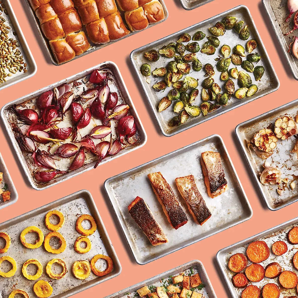 FSE SHP-26 Commercial Grade 20-Gauge Aluminum Sheet Pan/Bun Pan, Measure Oven (Recommended), 18' L x 26' W x 1-1/8' H (Full Size), Pack of 12