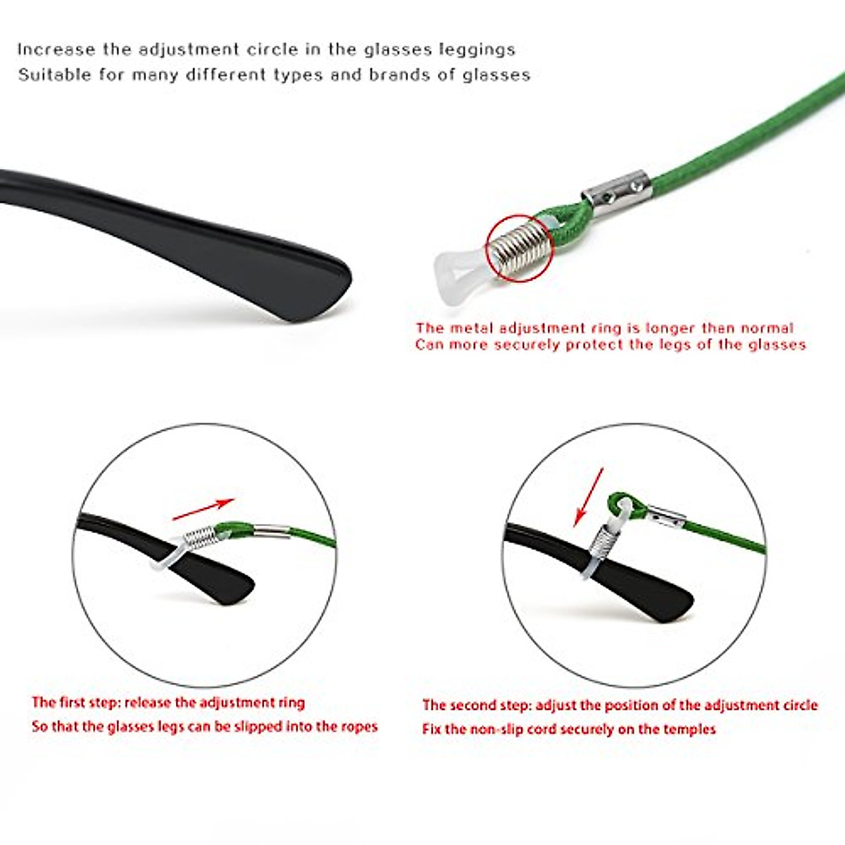 HALF CRESCEN Kids Glasses Strap (Pack of 12) Eyeglasses Straps for Kids, Sunglasses Holder Strap for Kids Girls