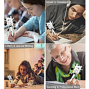 DolliBu White Cow Plush Pen - Cute & Soft Farm Life Stuffed Animal Ballpoint Novelty Pen Toy, Writing Pen Instrument For Cool Stationery School & Office Desk Decor Accessories for Kids & Adults