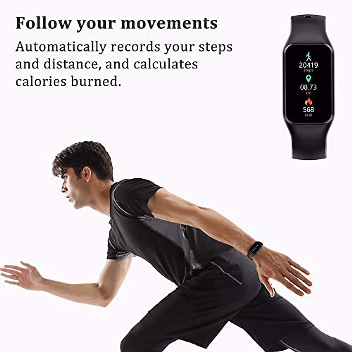 Smart Watch for Men Women - Oximeter (SpO2) Calorie Pedometer, Sleep and Heart Rate Monitor, 24 Sports Modes 1.47 Inch HD Screen, iP68 Waterproof, Fitness Tracker Compatible with Android and iOS Phone