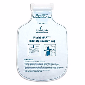 PF WaterWorks PF0550 FlushSMART Toilet Tank Optimizer Insert/Bag, Saves 1/2 to 3/4 Gallon Water per Flush, White