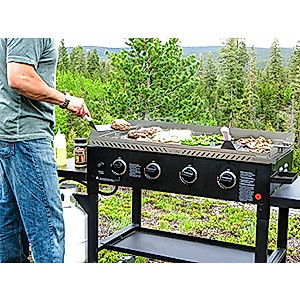 Stanbroil Stainless Steel Flat Top Gas Grill Griddle for Blackstone 4 Burner Propane Fueled Grill Front Grease Management System - 36 Inches