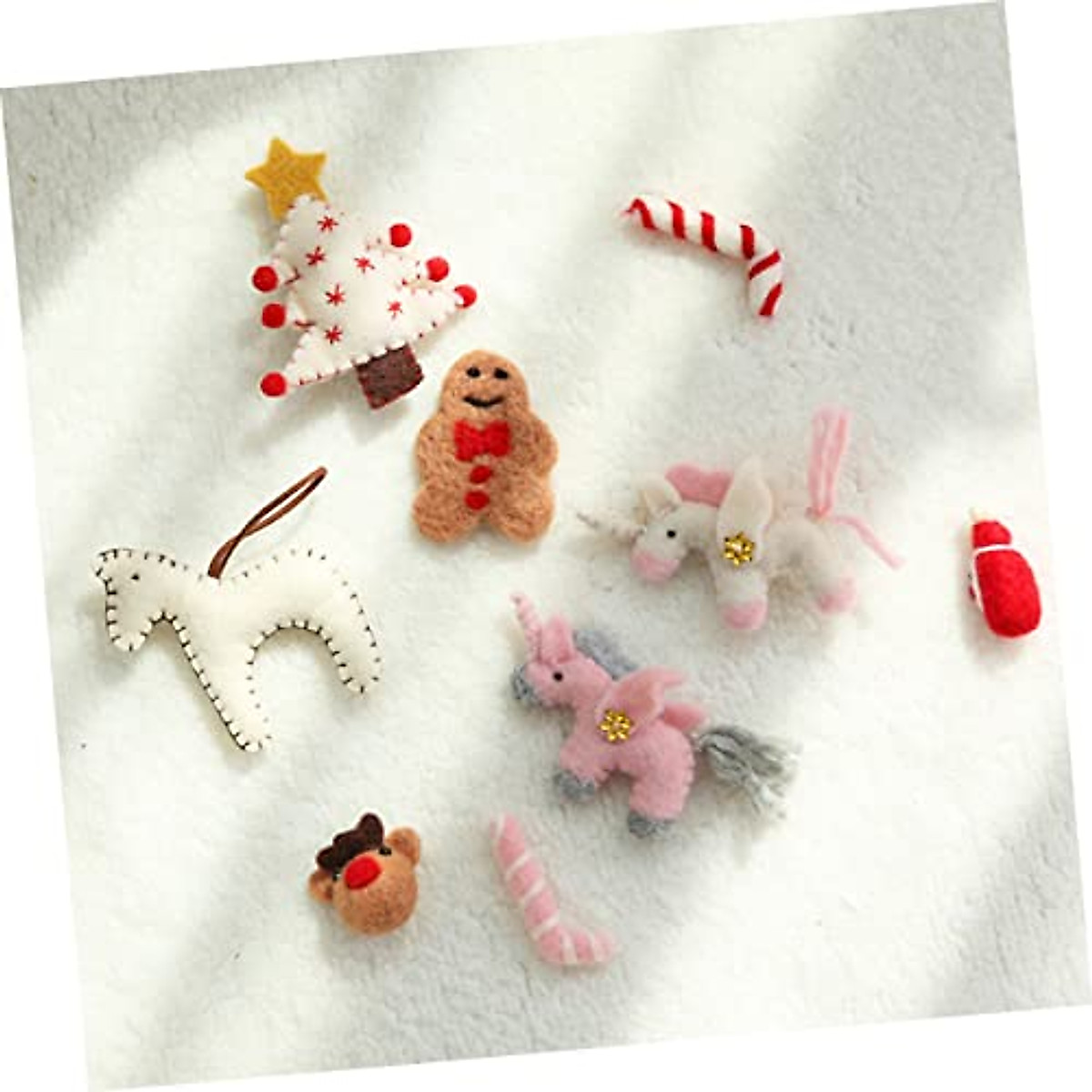 BESTOYARD Christmas Decor Wool Felt Ornament Hanging Pendant Unicorn Pendant Christmas Tree Accessories