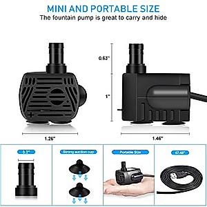 USB Water Pump fountain pump Submersible Water Pump 3W for Pet fountain pet Water Dispenser DC 3.5-9V Water Fountain Pump