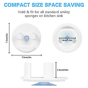 AUAUY Sponge Holder, 1 Pcs Kitchen Sponge Holder, Sponge Holder for Kitchen Bathroom Sink with Suction Cup Installation, Designed for Round Sponges, Dishwasher Safe(Sponges Not Included)