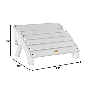 Highwood AD-OTL1-WHE Adirondack Folding Ottoman, Adult, White, 19W x 20D x 13H in.
