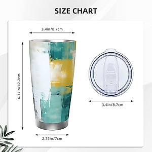 AYCZN Blue Yellow Abstract 20 OZ Tumbler Stainless Steel Travel Coffee Mug, Modern Art Insulated Water Bottle with Lid Leakproof Thermal Cup