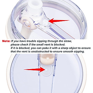 40 oz Tumbler Flip Straw Lid Compatible with Stanley Cup 40oz Tumbler Tumbler Cover Compatible with Stanley Cup Quencher (Cream White, 2 Pack)