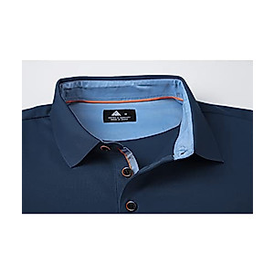 SWISSWELL Golf Shirts for Men Long Sleeve Work Polo Shirts Performance Athletic Shirts Navy 3XL