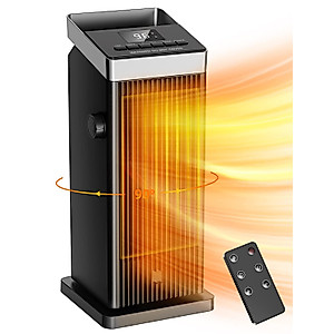 BREEZOME Space Heater, 1500W Fast Heating Heater for Indoor Use, Ceramic Electric Heater for Home with Thermostat, 90° Oscillating Portable Heater with Remote