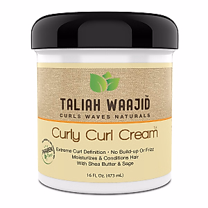 Taliah Waajid Curls Waves Natural - Curly Curl Cream | Extreme Curl Definition Hair Styling Gel | No Build-up or Frizz | 100% Paraben Free | Shea Butter & Sage - 16oz