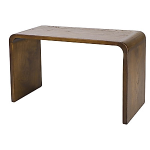 COZYMATIC Carlisha C-Shaped End Table Sofa Table Coffee Table Solid Wood Frame for Living Room Side Table for Bedroom, Walnut Brown