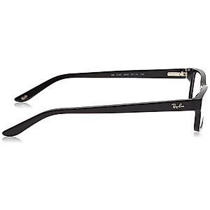 Ray-Ban RX5187 Rectangular Prescription Eyeglass Frames, Black/Demo Lens, 52 mm