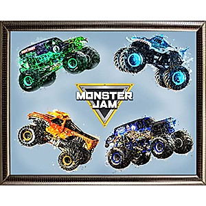 Monster Truck Posters For Boys Room - Set Of 5 Wall Art (UNFRAMED 8"x10") - Monster Truck Poster Prints, Boys Room Decor, Posters For Teen Boys Room, Boys Wall Decor, Boys Room Wall Decor, Kids Wall Art, Wall Art For Boys Bedroom