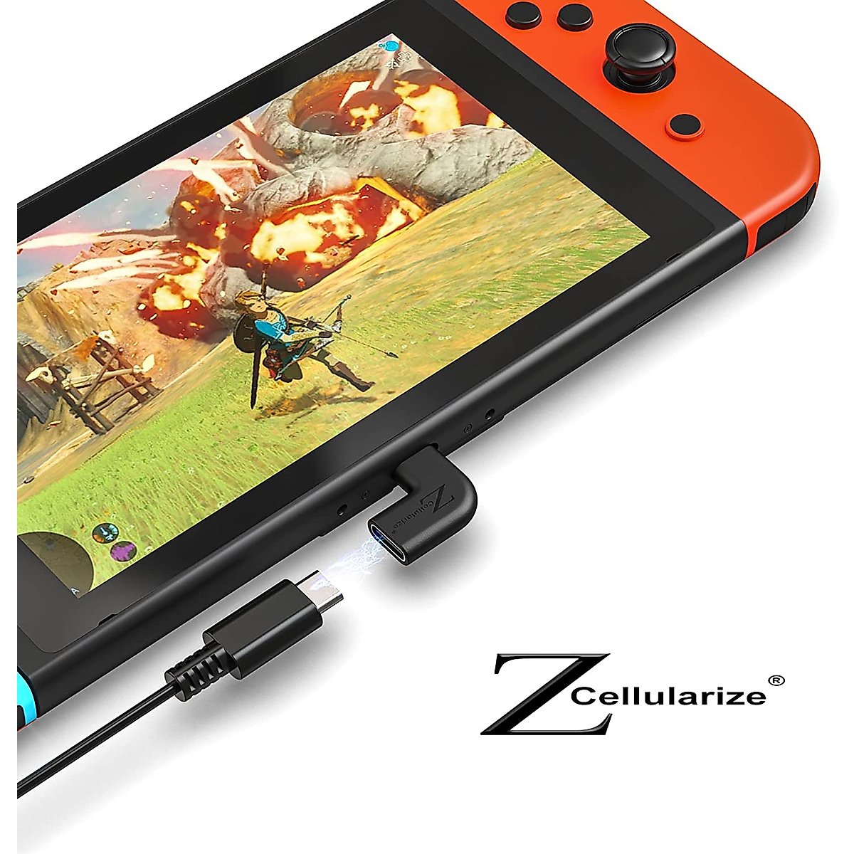 Cellularize USB C Extender Adapter 40Gbps 240W Short Dock Cable Extension Type-C 8K@60Hz PD Low Profile Male to Female Thunderbolt QC & Data Transfer for USB-C Devices (Right Angle, 4 Pack)