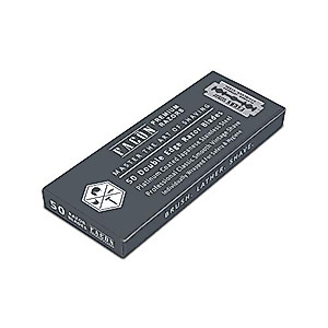 50 Facón Platinum Japanese Stainless Steel Double Edge Razor Blades for Safety Razor - Close Smooth Shaving Experience - 200+ Shaves