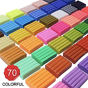 Polymer Clay, DeeCoo 70 Colors 1.2 oz/Block Soft Oven Bake Modeling Clay Kit, 19 Creation Tools and 10 Kinds of Accessories , Ideal DIY Clay Kids Gifts Art Set for Boys Girls
