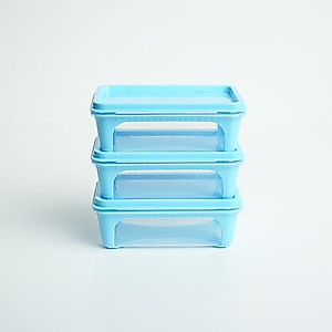 Unica Food Storage Containers with Airtight Lids, Microwave Safe Stackable Container for Snacks, Cereal, Freezer-safe, BPA-free, Dishwasher-safe, Set of 3, 14 oz, 3.72x3.72x2.04 in