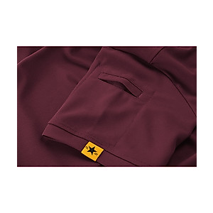 SCODI Mens Polo Shirts Performance Short Sleeve Tactical Shirts Athletic Golf Shirt 012-Wine Red 2XL