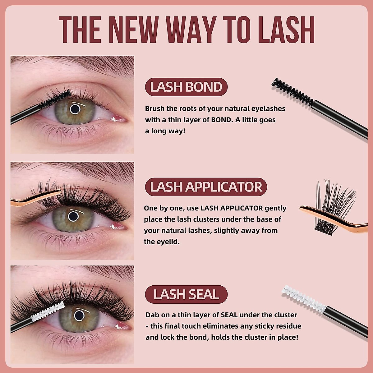 Higu clace Clusters Lashes 140PCS, DIY Eyelash Extensions 3D Fluffy Mixed 10-16mm Eyelash Clusters and Lash Bond and Seal & Cluster Lash Glue Remover