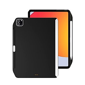 CoverBuddy iPad Pro 12.9 Inch Case 2022 - Magic Keyboard Compatible Case with Pencil Holder (5th Gen), Support Apple Pencil Charging - Compatible with Magic Keyboard, Smart Keyboard Folio (Black)