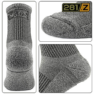 281Z Military Cotton Micro Crew Boot Socks - Cushioned Sole - Moisture Wicking - Odor Resistant - Hiking Trekking Outdoor (Dark Grey Small 4 Pairs Pack)