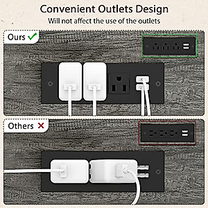 Ecoprsio Nightstands Set of 2 with Charging Station, Modern Night Stand Bedside Table with Storage Drawer and Shelf, End Side Table with USB Ports & Power Outlets for Bedroom Living Room, Grey Oak