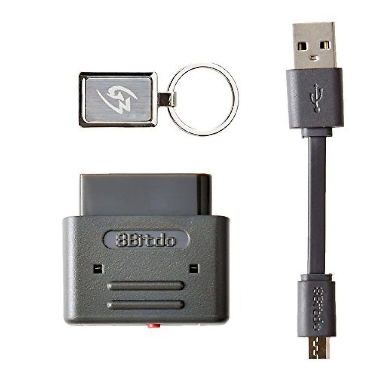 Mcbazel PS3 Dualshock 3 PS4 Dualshock 4 Wiimote Wii U Pro Nintendo Switch Joy-Con Nintendo Switch Pro Controller to SNES SFC Bluetooth Wireless Gaming Retro Receiver with Keychain
