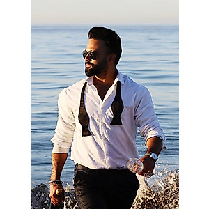 Alizeal Solid Self Bow Tie Woven Bowties for Men, White