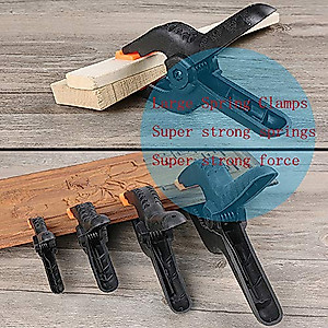 ONDY 2 Pack Of 9” Large Spring Clamps Heavy Duty Nylon Muslin Woodworking Clamps Photo Studio Backdrops Backgrounds Clamps Set, the Jaws Have a Maximum Opening of 4"