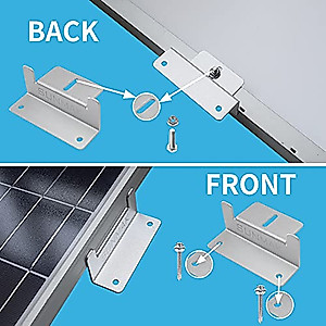 SUNMAK 16 Units per Set Solar Panel Mounting Z Brackets, Solar Panel Mounting Brackets Lightweight Aluminum Corrosion-Free for RVs, Trailers, Boats, Yachts, Wall and Other Off Gird Roof