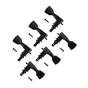 Holmer Sealed String Tuning Pegs Tuning Machines Grover Machine Heads Tuners Tuning Keys Vintage Keystone Style 3 Left 3 Right for Electric Guitar or Acoustic Guitar Black.,TP 03-BK-3L 3R