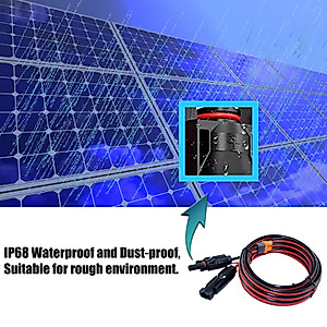 iHaospace XT60i Solar Panel Charging Cable 10FT, 12AWG Solar to XT60i Charging Cable Compatible for EcoFlow River and Delta 2 Pro Max Bluetti EB55 Anker 757 767 Protable Power Station
