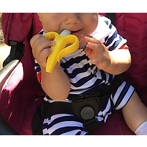 AKOAK 1 Pack Silicone Baby Toothbrush, Stereo Banana Styling Baby Training Toothbrush