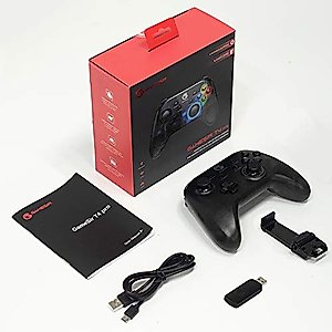 GameSir T4 Pro Wireless Game Controller for Windows 7 8 10 PC/iPhone/Android/Switch, Dual Shock USB Bluetooth Mobile Phone Gamepad Joystick for Apple Arcade MFi Games, Semi-Transparent LED Backlight