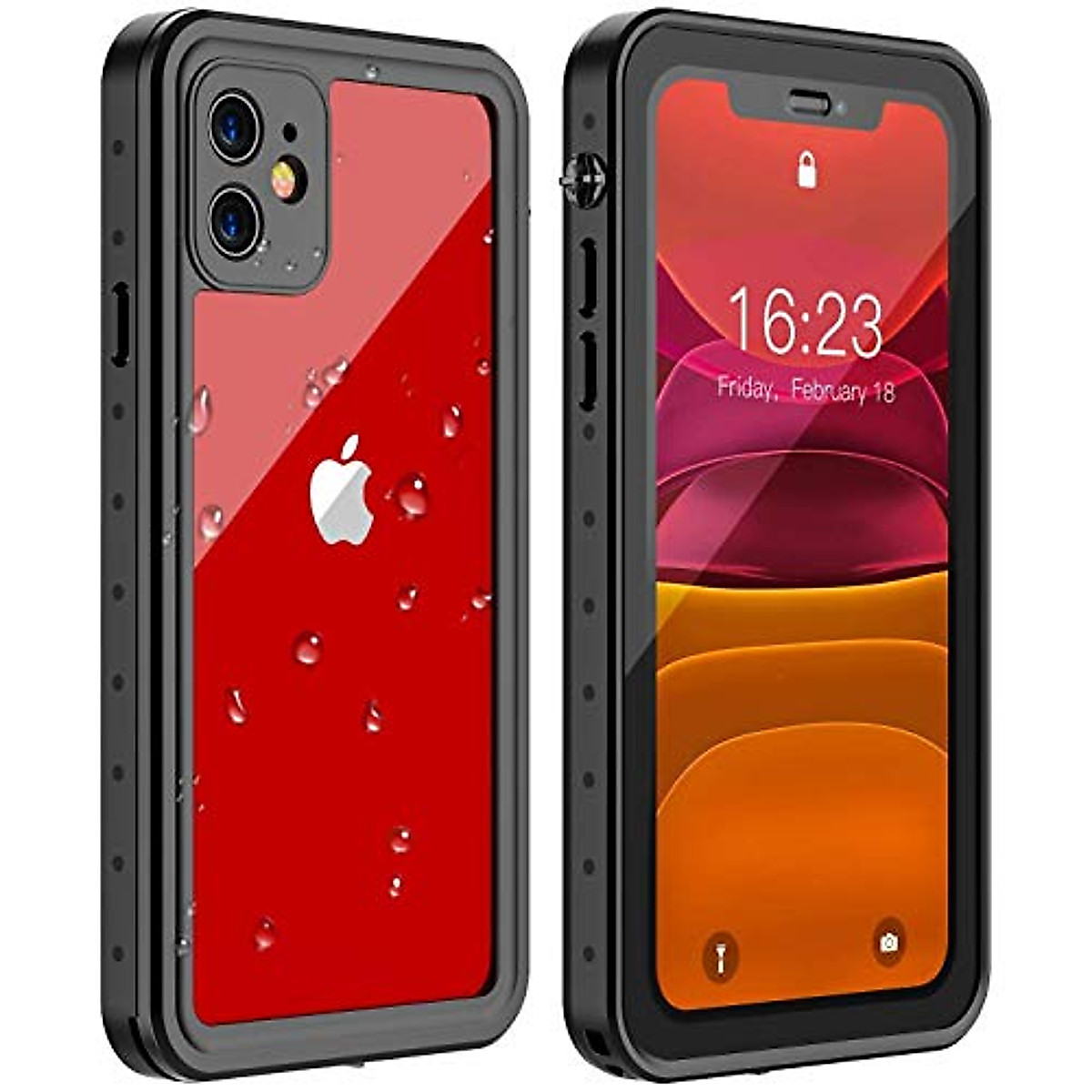 AMILIFECASES for iPhone 11 Case Waterproof,with Built in Screen Protector,Shockproof Dustproof Full Body Heavy Duty Protective Phone Case for iPhone 11 6.1 inches Black/Clear