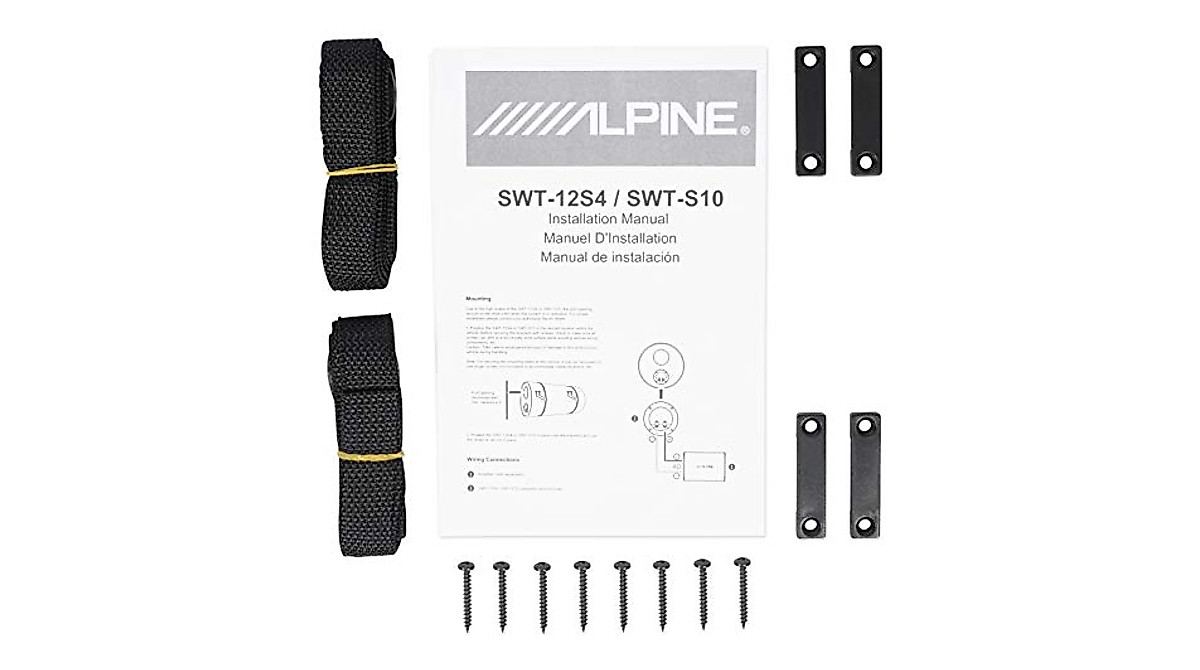Alpine SWT-12S4 1000 Watt 12" Car Audio Bass Tube Subwoofer Bundle with Amplifier and Amp Kit ...