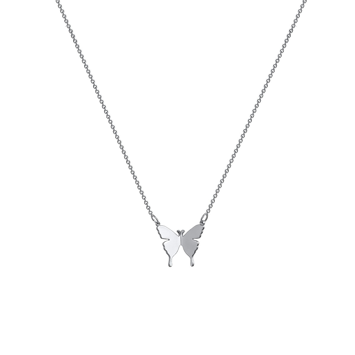 MIDEEO Dainty Butterfly Necklace for Women Silver Plated Butterfly Pendant Necklace Minimalist Charm Jewelry