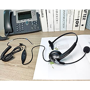 Callez RJ9 Phone Headset Compatible with Cisco 7841 7942 7821 8841 7962 7945 7965 8845 8851 7811 7941, Telephone Headset with Noise Cancelling Microphone & Mute Switch for Cisco IP Phones