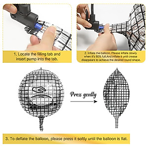 6 PCS Disco Ball Balloons Silver Disco Balloons 22 Inch Large 4D Round Metallic Mylar Foil Disco Balloons Party Supply Decorations for 70s 80s 90s Disco Themed Party Birthday Bachelorette Party